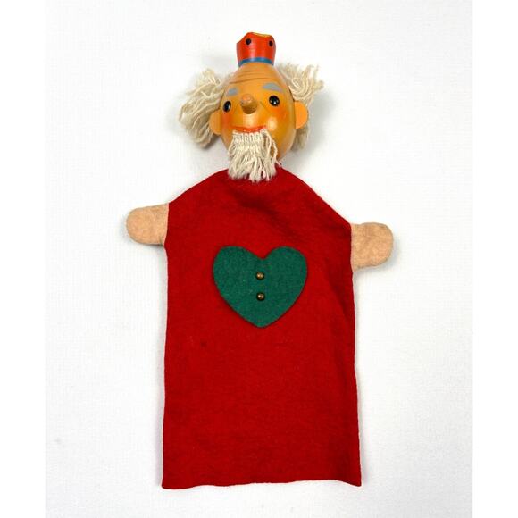 No brand | Toys | King Puppet Hand Puppet Wooden Hand Painted Felt Body ...